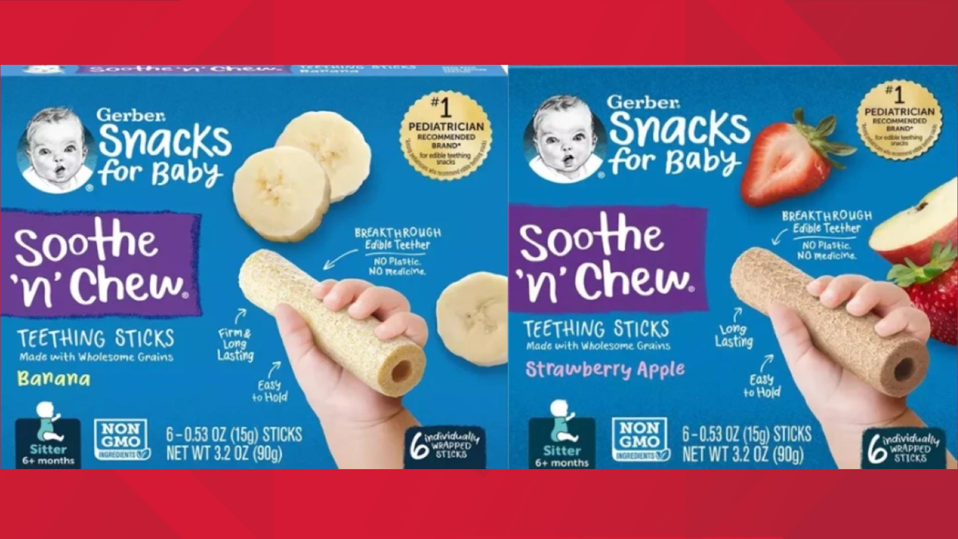 Gerber teething sticks recalled after reports of choking, ER visit ...