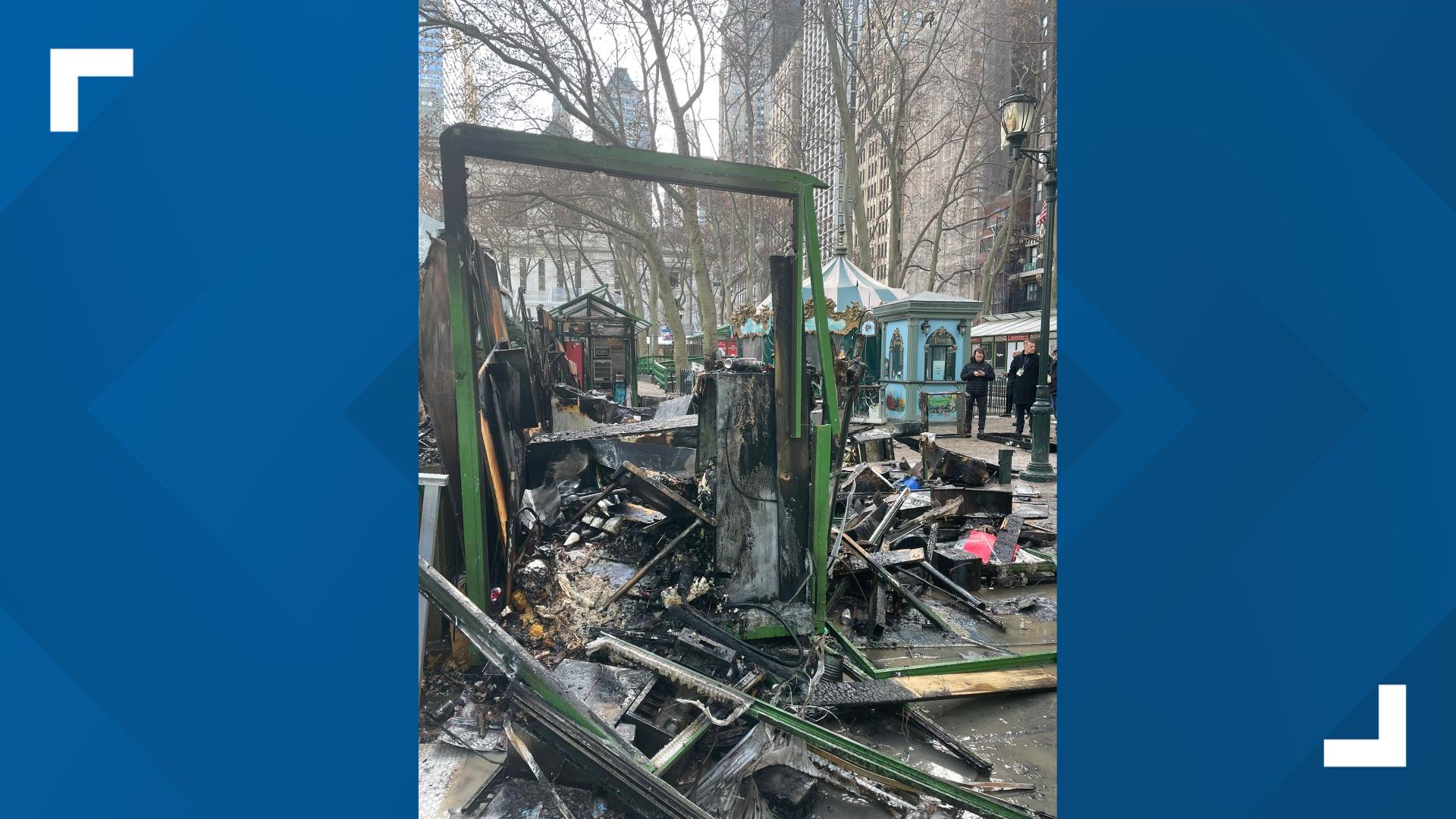 Bryant Park Fire: Popular NYC holiday market briefly catches fire ...