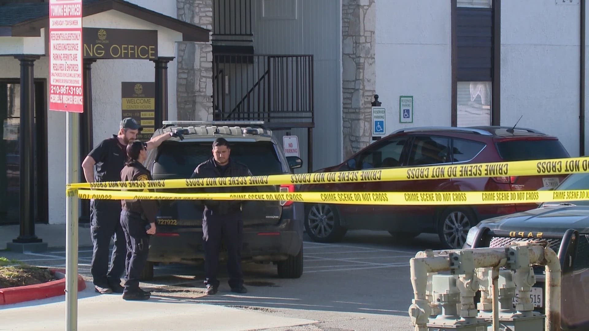 Suspect covered in blood found outside apartment where wife was shot ...