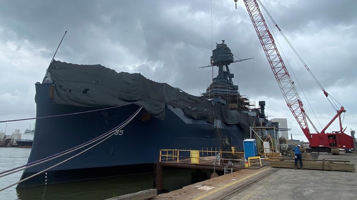 Battleship Texas on the move as restoration continues | cbs19.tv