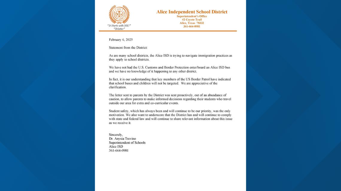 Alice ISD clarifies Border Patrol has not targeted its buses in new ...