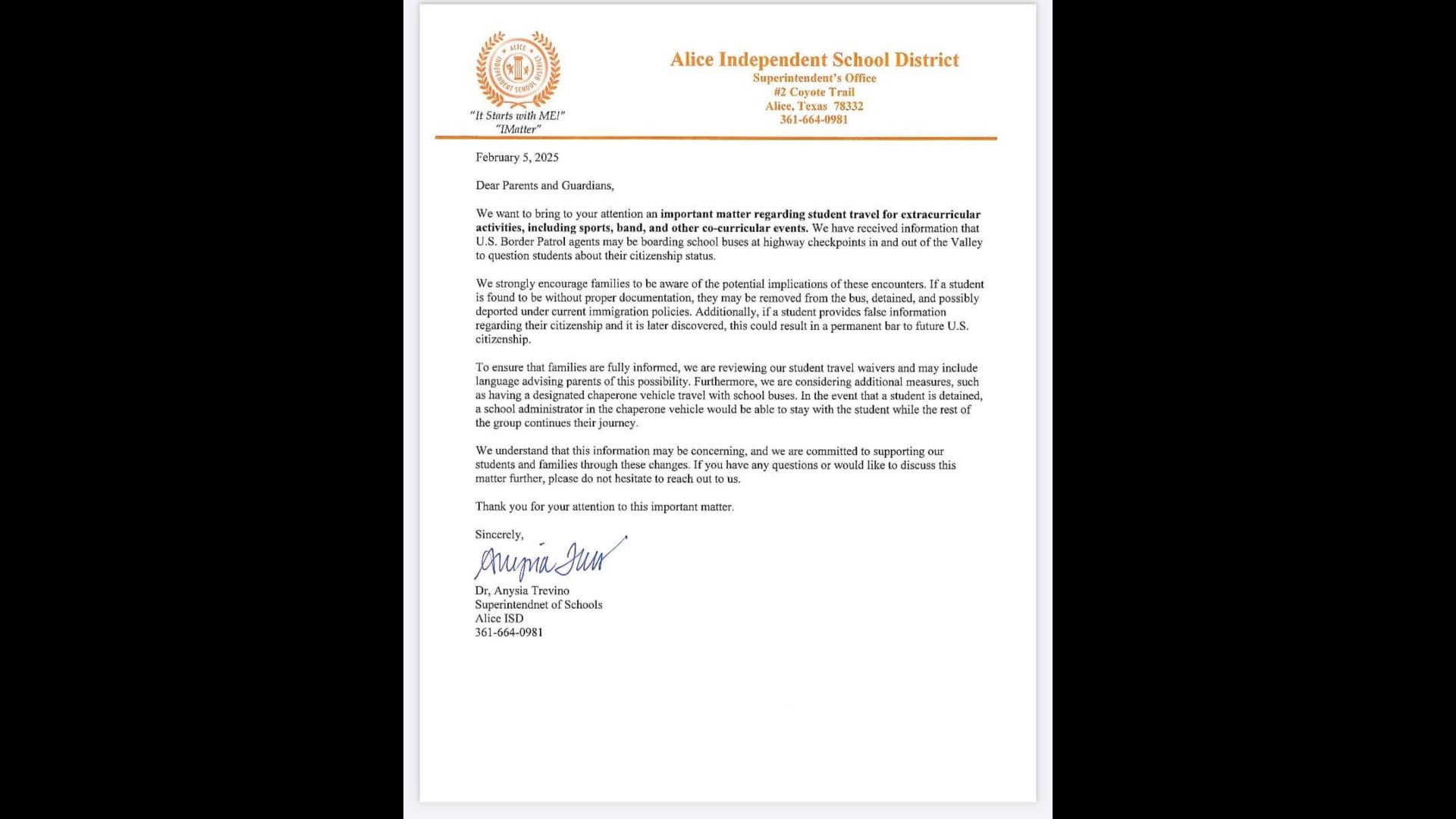 Alice ISD clarifies Border Patrol has not targeted its buses in new ...