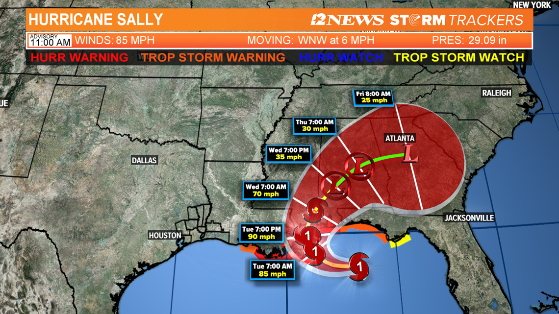 Tropical Storm Sally expected to hit SE Louisiana as hurricane | cbs19.tv