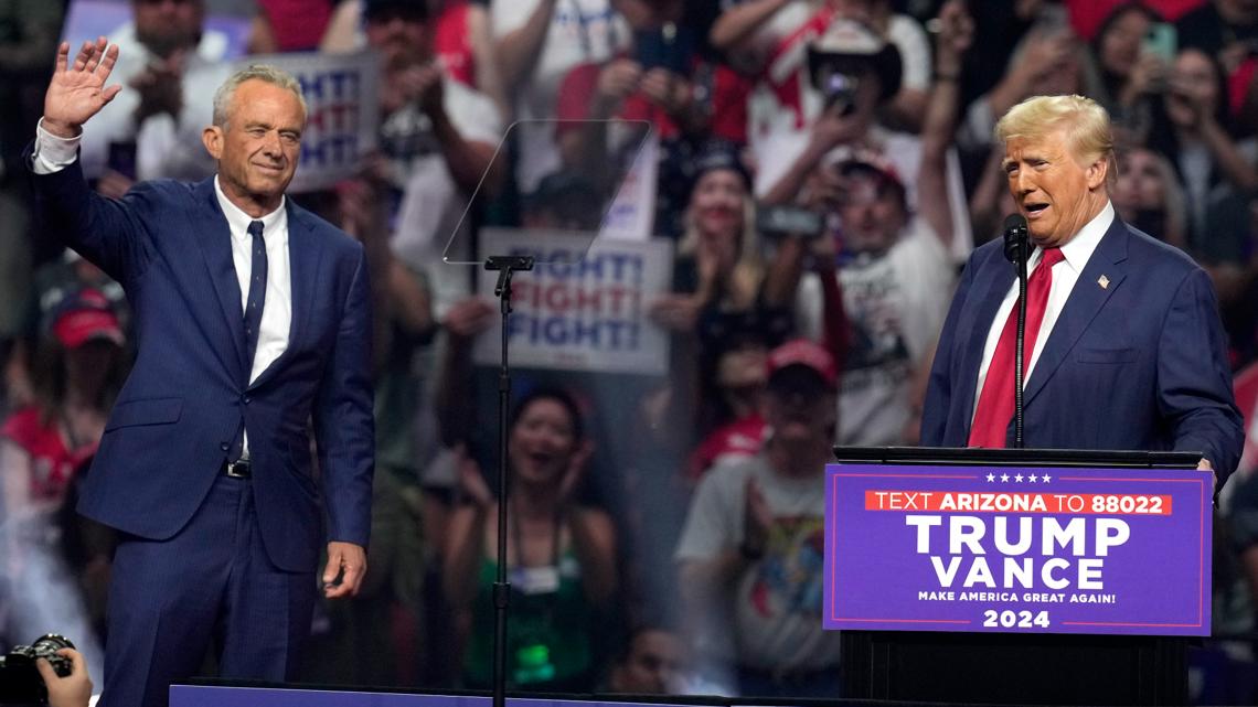 RFK Jr. joins Trump on stage at rally, Kennedy family responds | cbs19.tv
