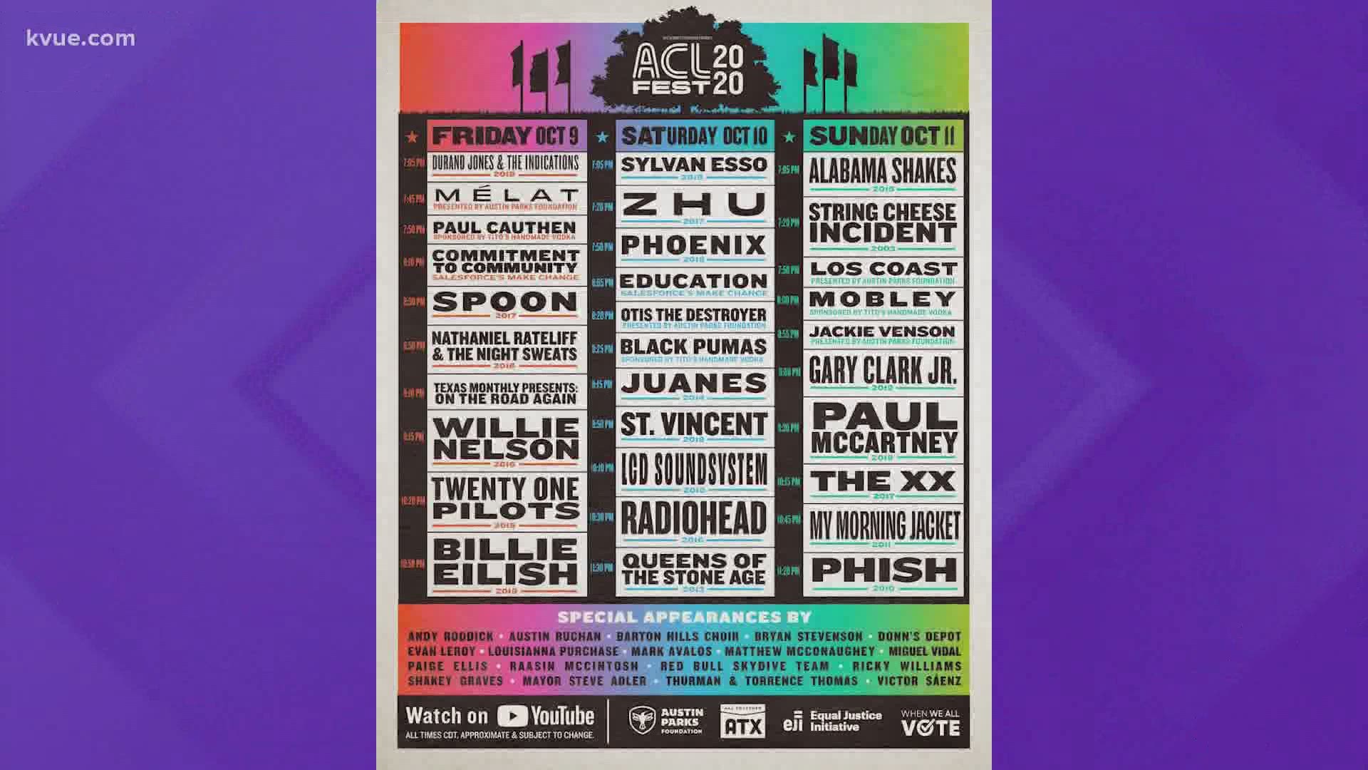 ACL Fest 2020 Going Virtual Cbs19 tv ACL Fest 2020 Going Virtual Cbs19 tv