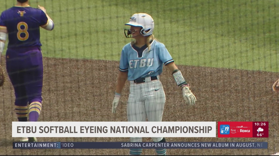 ETBU softball two wins away from national title | cbs19.tv