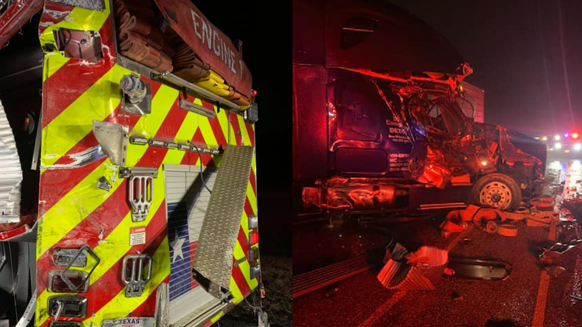 Fire truck struck by semi on Toll 49 | cbs19.tv