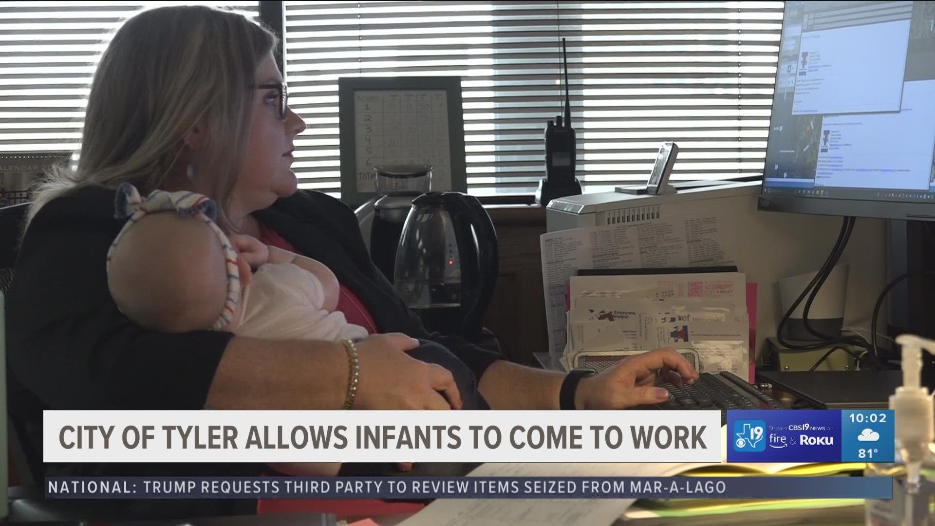 City of Tyler employees allowed to bring infant to work | cbs19.tv