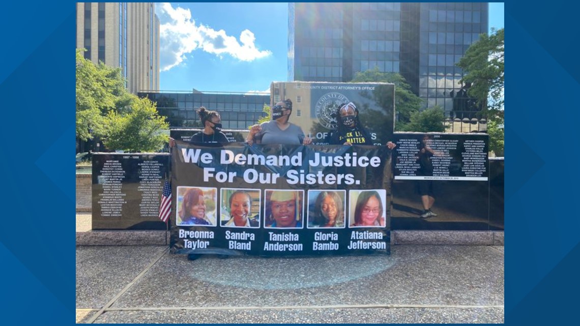 Roughly 100 people hold protest focusing on Black women killed by ...