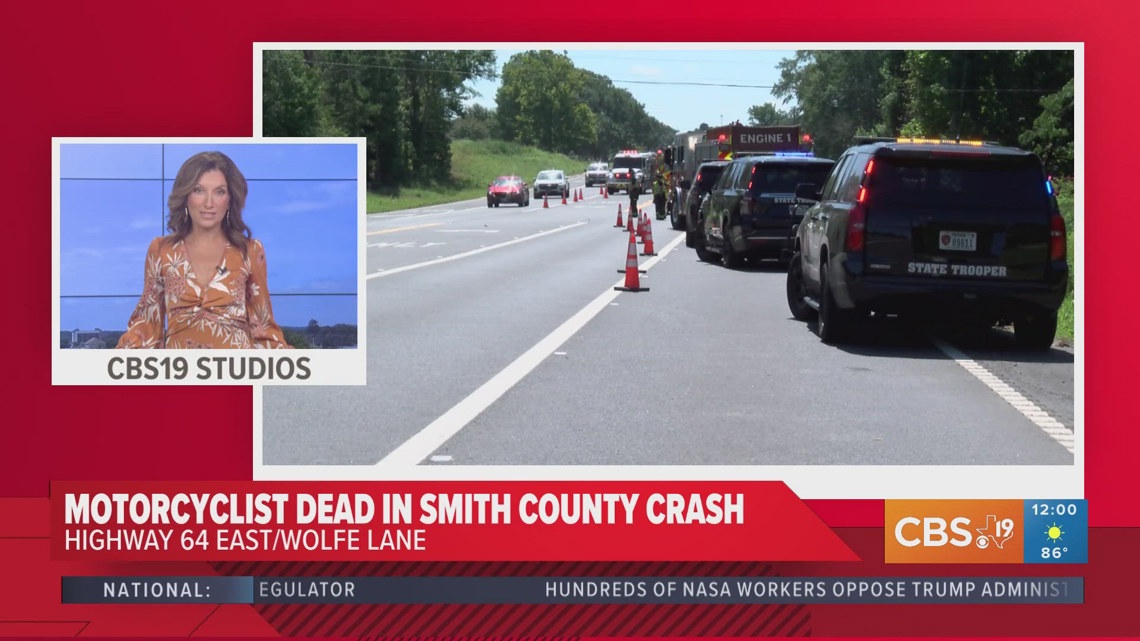 Motorcyclist dead following multi-vehicle crash in Smith County | cbs19.tv