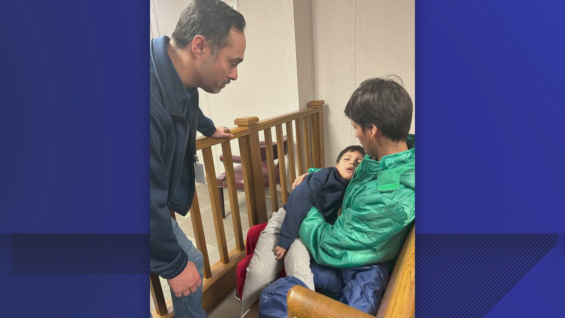 Rep. Joaquin Castro visits 5-year-old Liam Ramos, who was taken into ...