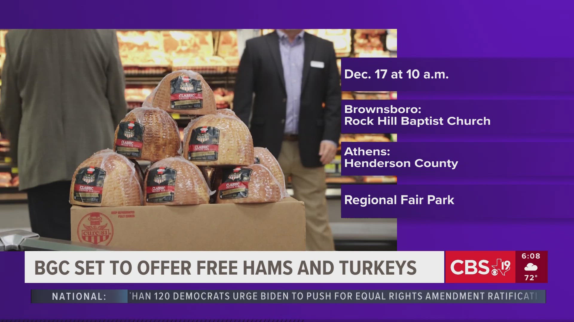 Free turkeys, hams to be distributed in Athens, Brownsboro | cbs19.tv