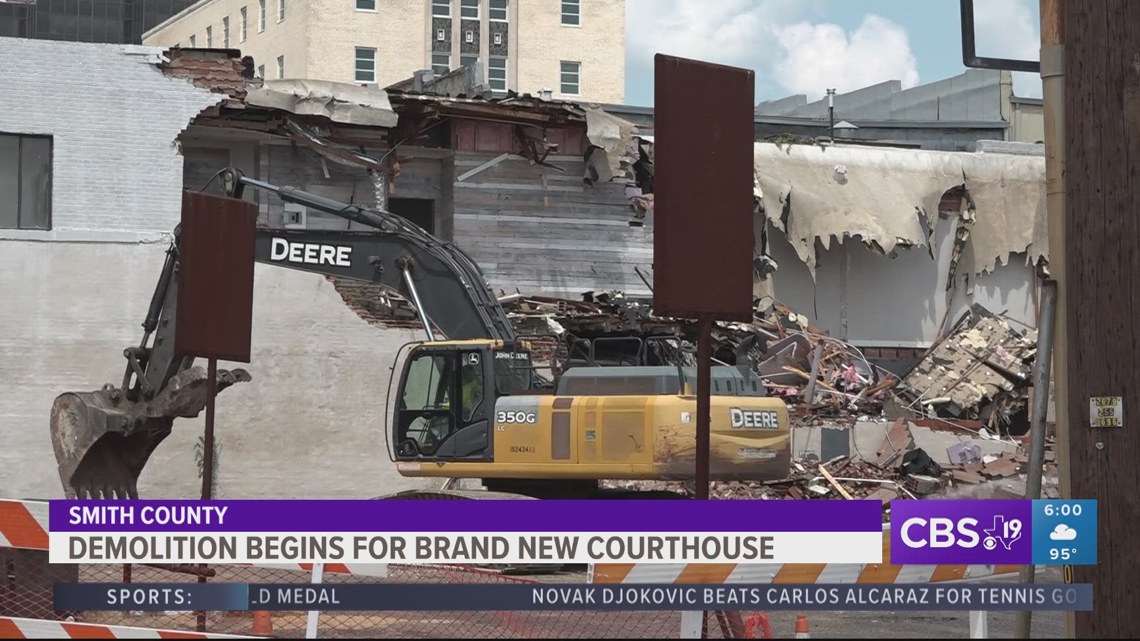 Demolition begins at the site of the new Smith County Courthouse | cbs19.tv