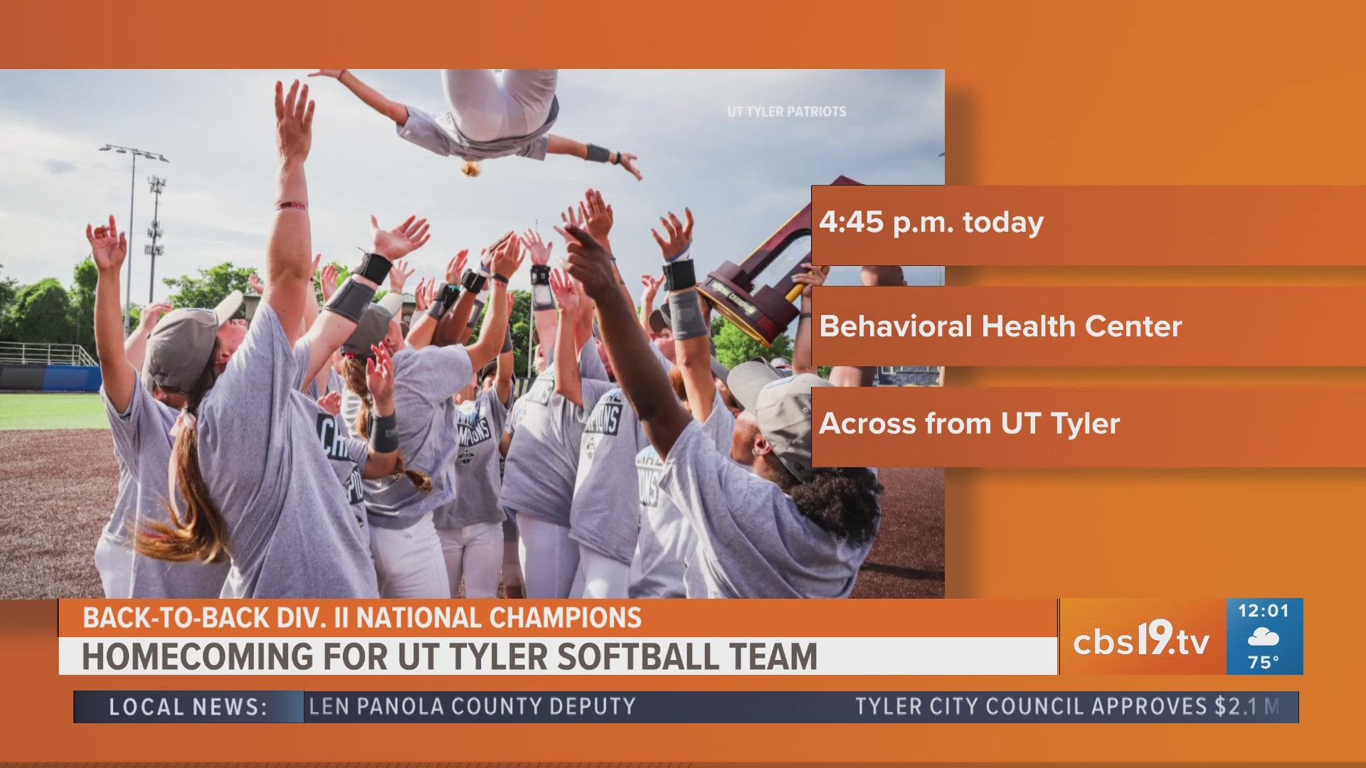 UT Tyler softball team to celebrate back-to-back national championships ...