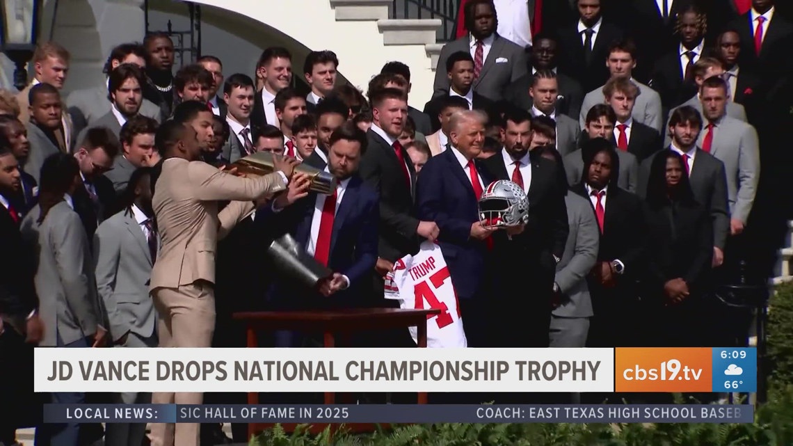 FUMBLE! Vice President JD Vance drops College Football Playoff national ...