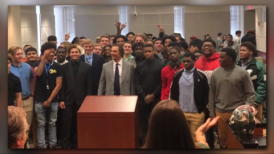 WATCH: Matthew McConaughey delivers personal speech to Longview Lobos ...