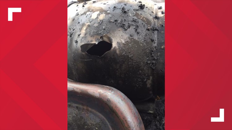 Ruptured propane tank sends fireball 20 feet into the air at Gun Barrel ...