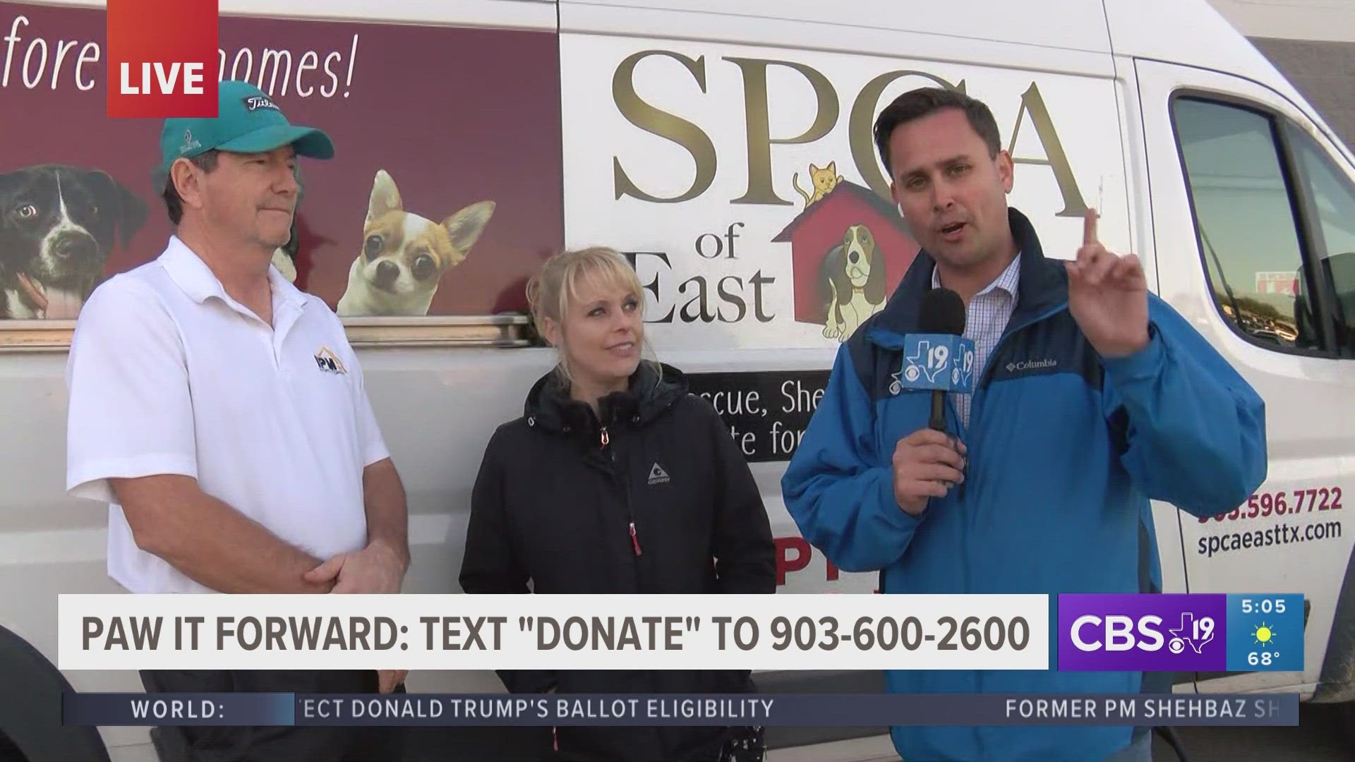 CBS19, SPCA of East Texas collect nearly $35,000 in donations during PAW IT FORWARD | cbs19.tv
