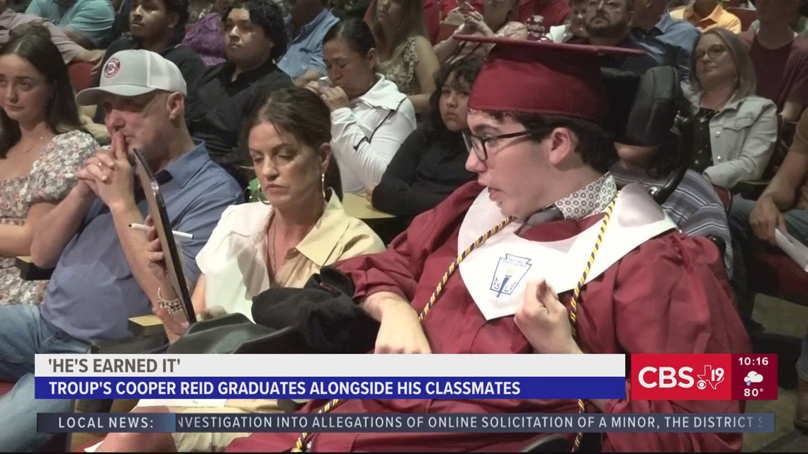 Troup's Cooper Reid earns diploma, makes it to graduation | cbs19.tv