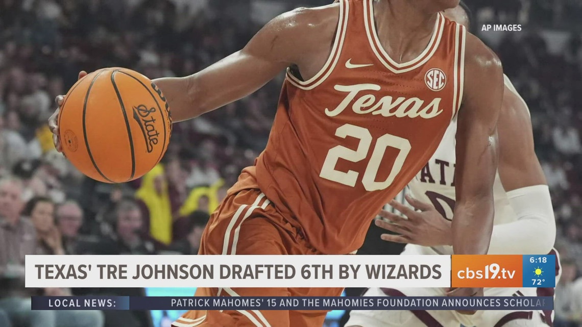 Texas' Tre Johnson drafted sixth by Wizards | cbs19.tv