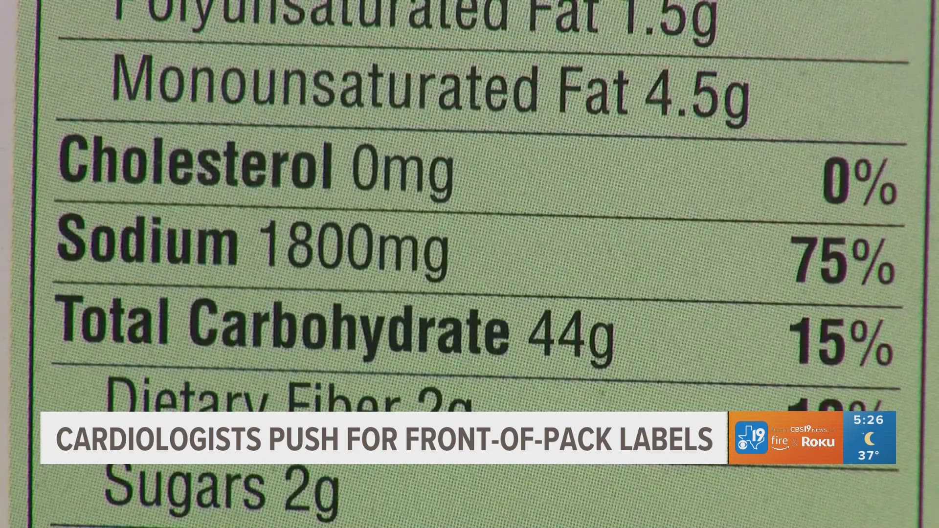 Cardiologists push for front-of-package labels | cbs19.tv