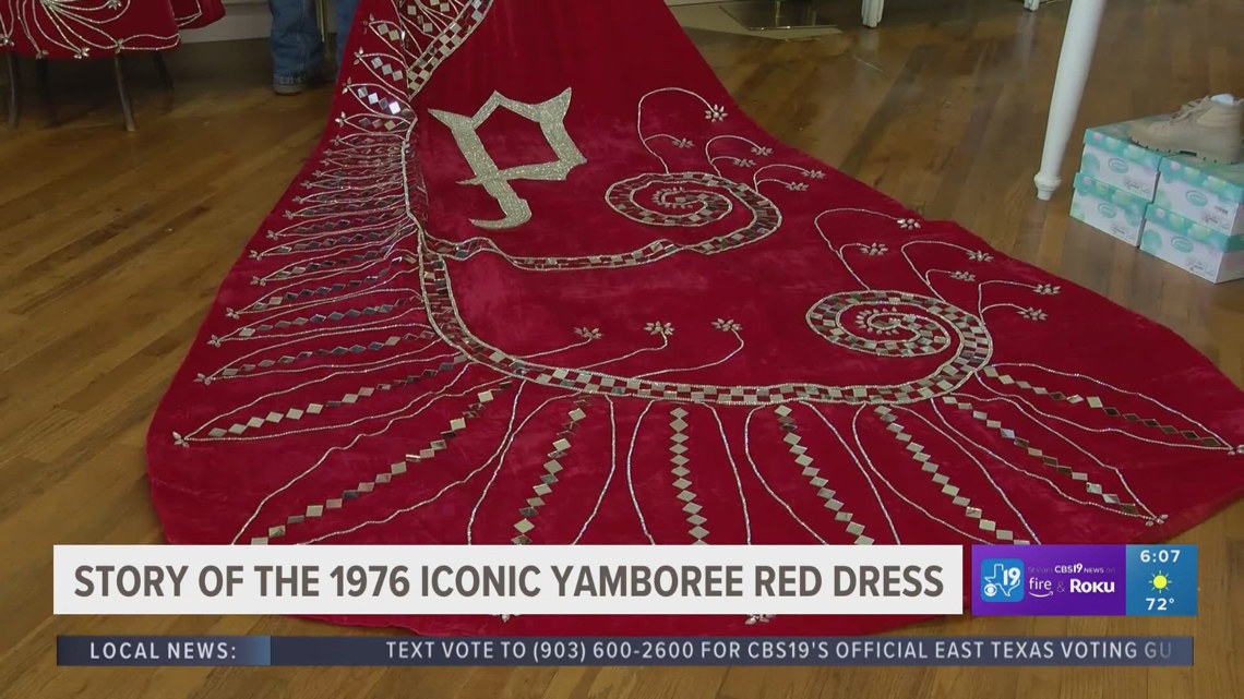 LADY IN RED: Phebe Phillips was 1st East Texas Yamboree Queen to wear a ...