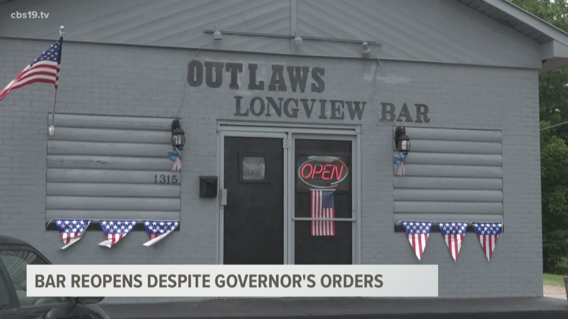 Longview bar reopens despite governor's order | cbs19.tv