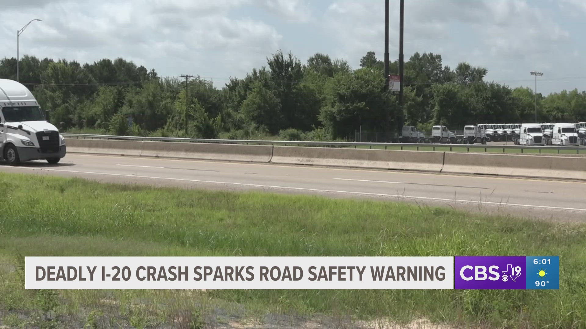 Overturned 18-wheeler blocks traffic on I-20 | cbs19.tv