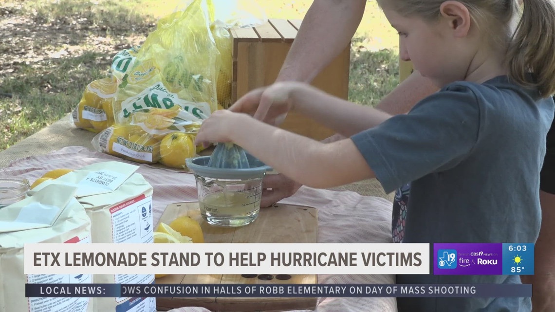 East Texas daughter starts lemonade stand to help Helene victims | cbs19.tv