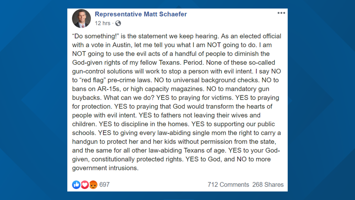 Rep. Matt Schaefer releases statement following Midland-Odessa ...