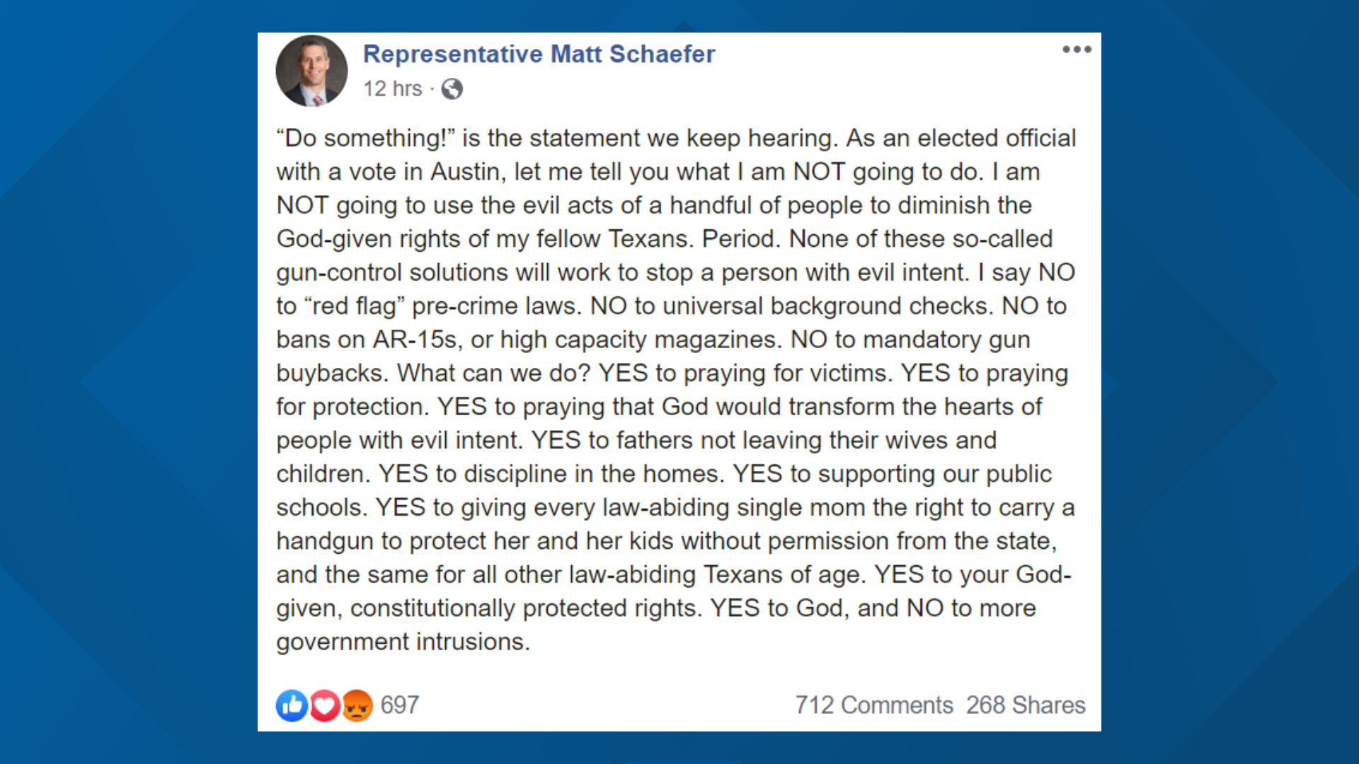 Rep. Matt Schaefer releases statement following Midland-Odessa ...