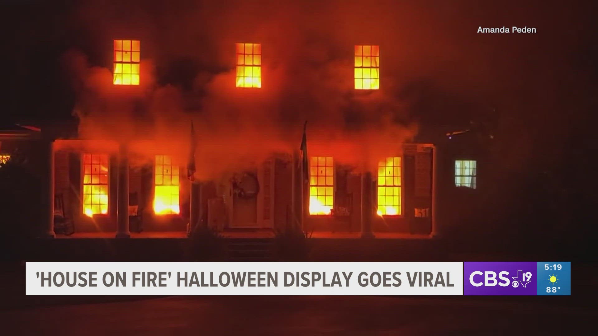 CHECK IT OUT: 'House on fire' Halloween display goes viral | cbs19.tv