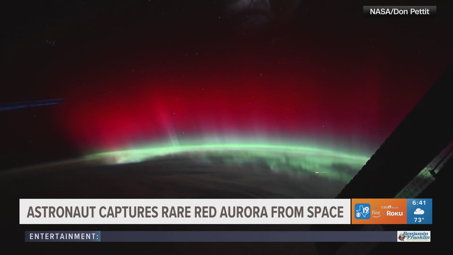 Astronaut captures rare red aurora from space | cbs19.tv