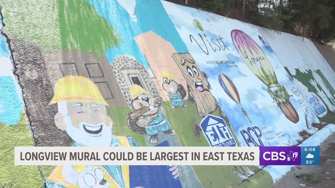 East Texas artist working on massive mural outside mall | cbs19.tv