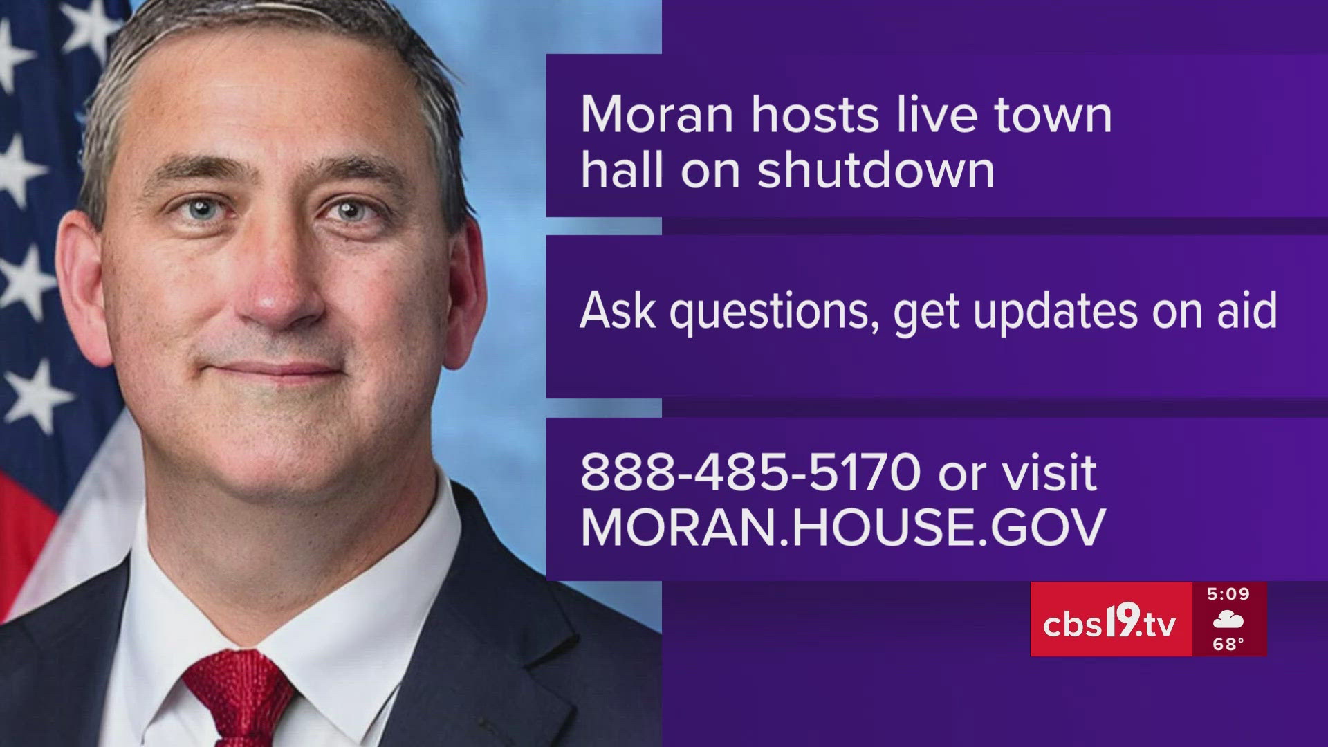 Congressman Nathaniel Moran to host tele-town hall event | cbs19.tv
