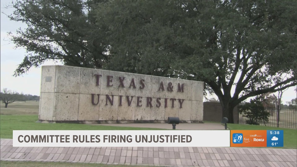 Texas A&M faculty committee finds firing of professor unjustified | cbs19.tv