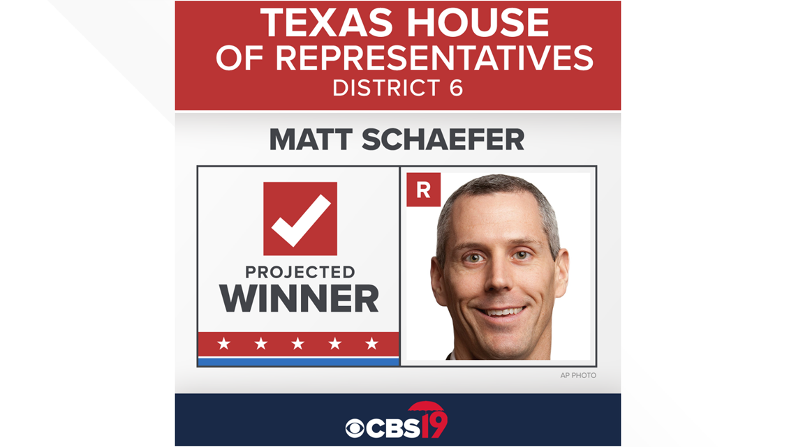 Matt Schaefer wins re-election for Texas House District 6 | cbs19.tv