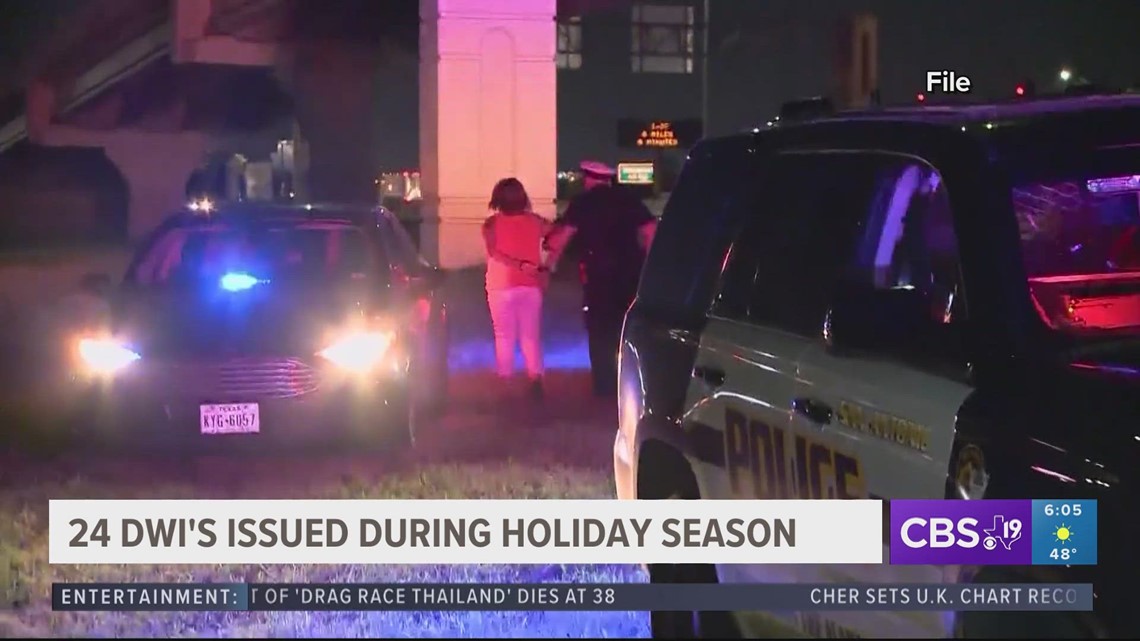 Reported DWI's during Christmas weekend in Smith County | cbs19.tv