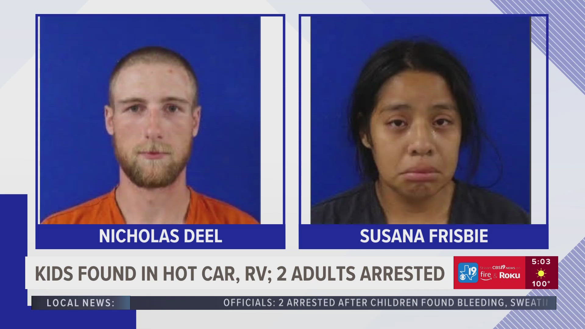 2 children found sweating, bleeding at Van Zandt County RV park | cbs19.tv