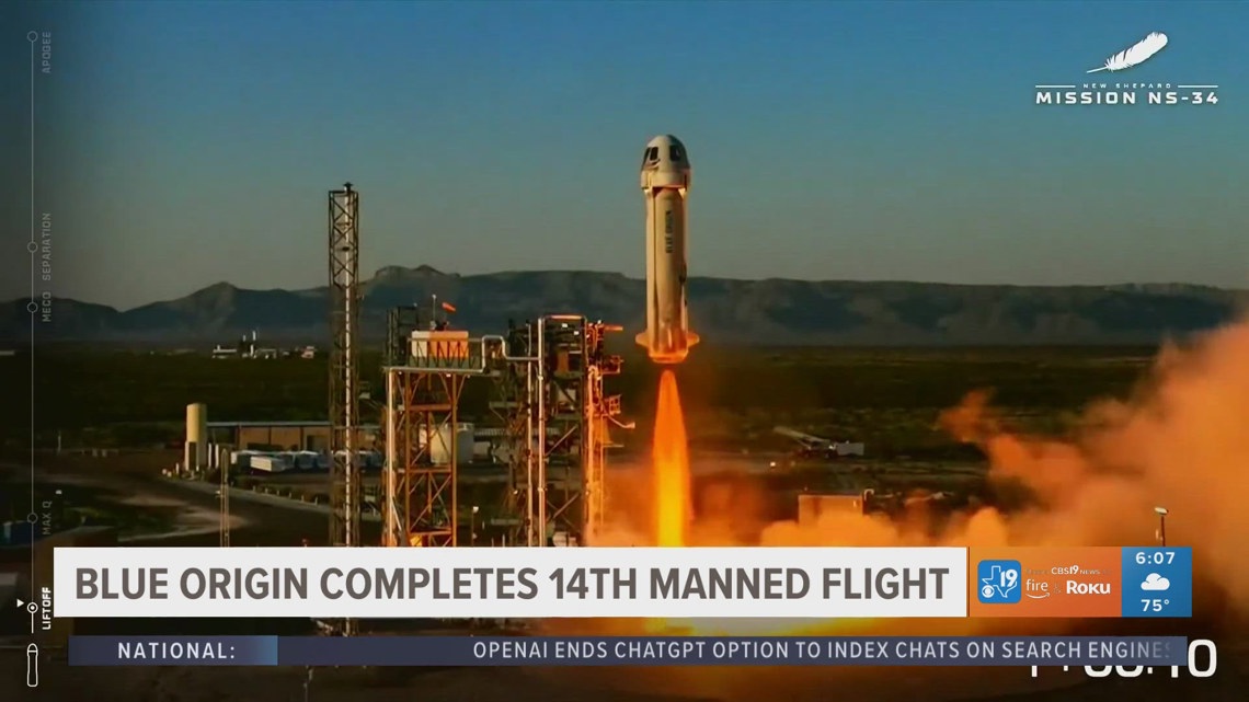 Blue Origin completes 14th manned flight | cbs19.tv