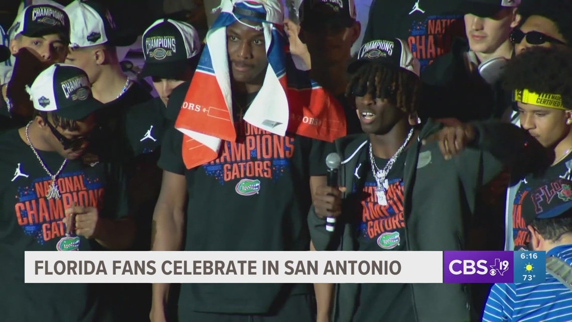 Florida Gator fans celebrate in San Antonio | cbs19.tv