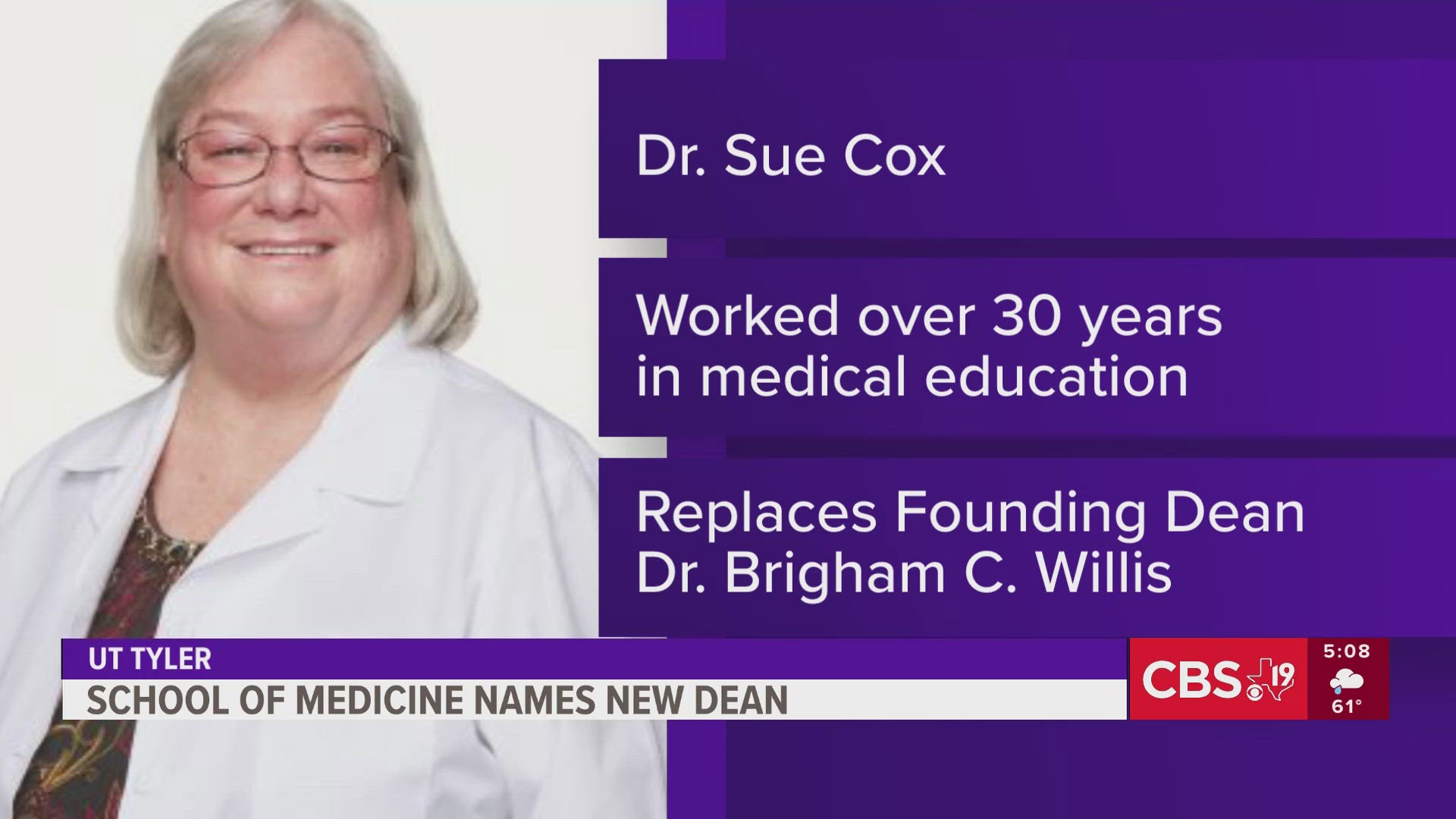 UT Tyler announces official School of Medicine dean | cbs19.tv