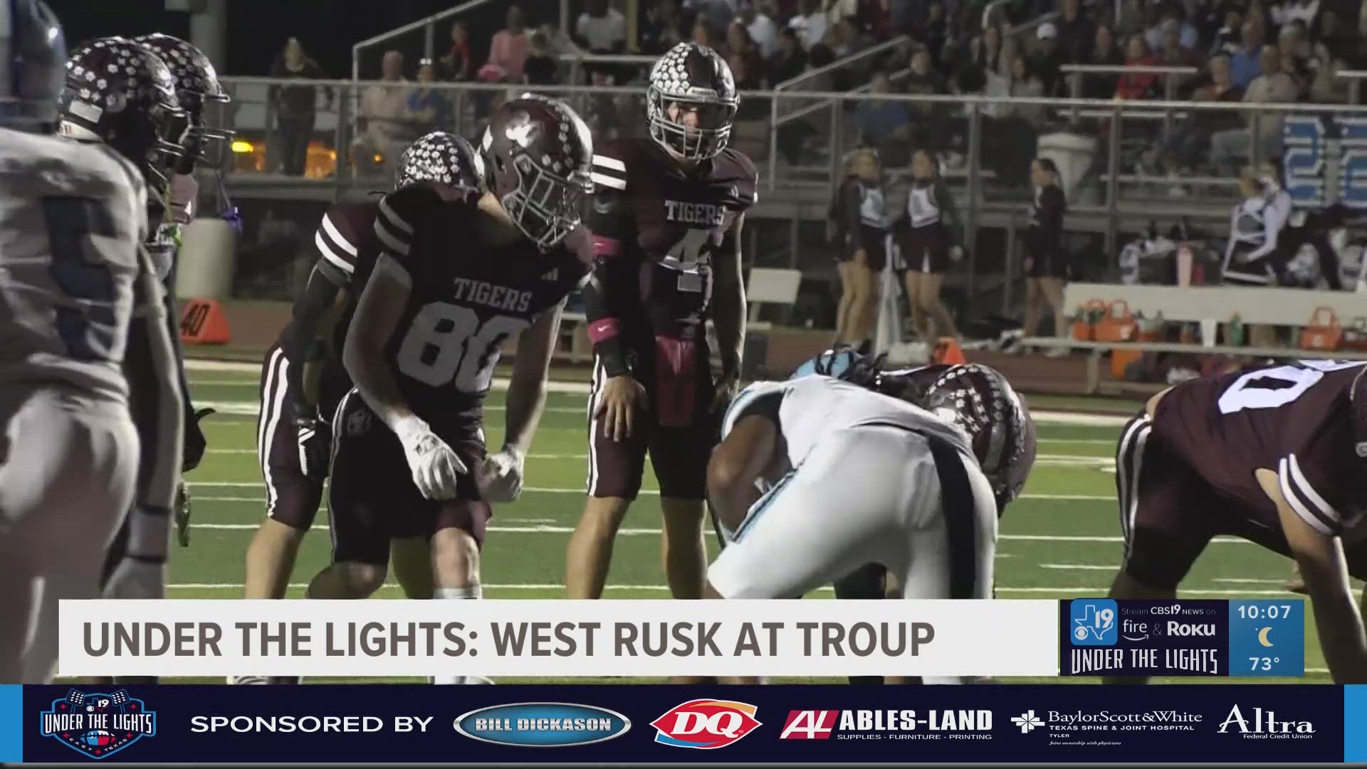 UNDER THE LIGHTS: West Rusk Raiders vs. Troup Tigers | cbs19.tv