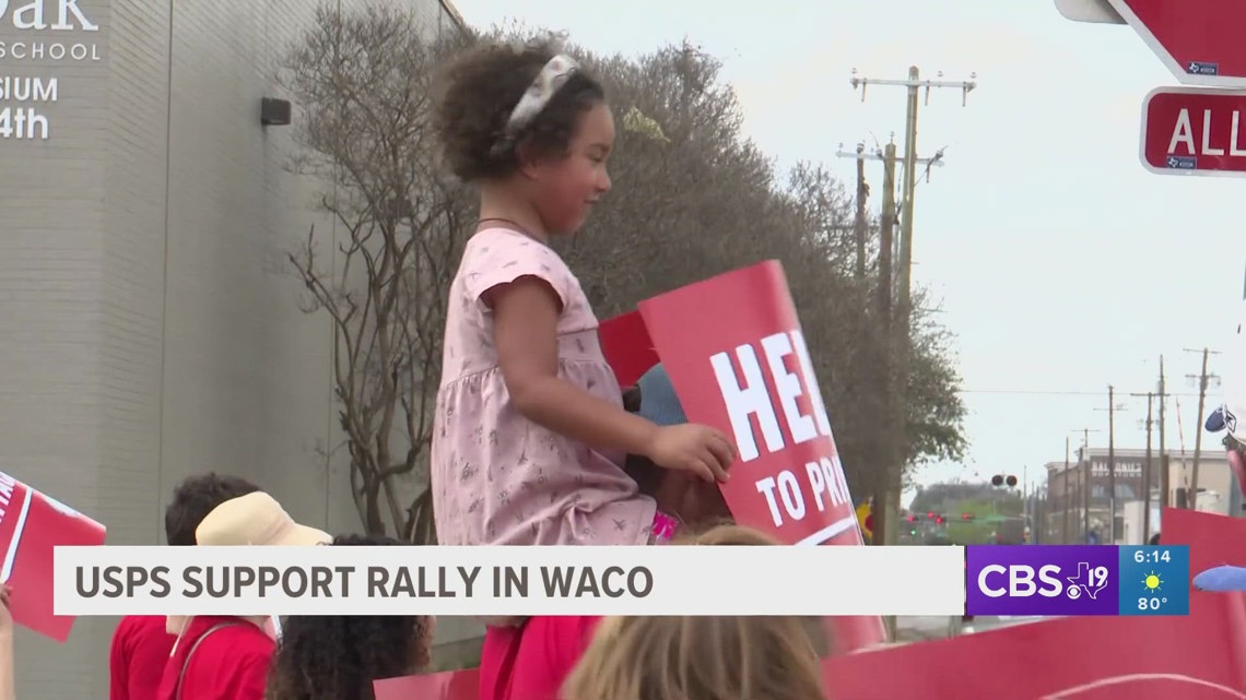 US Postal Service support rally takes place in Waco | cbs19.tv