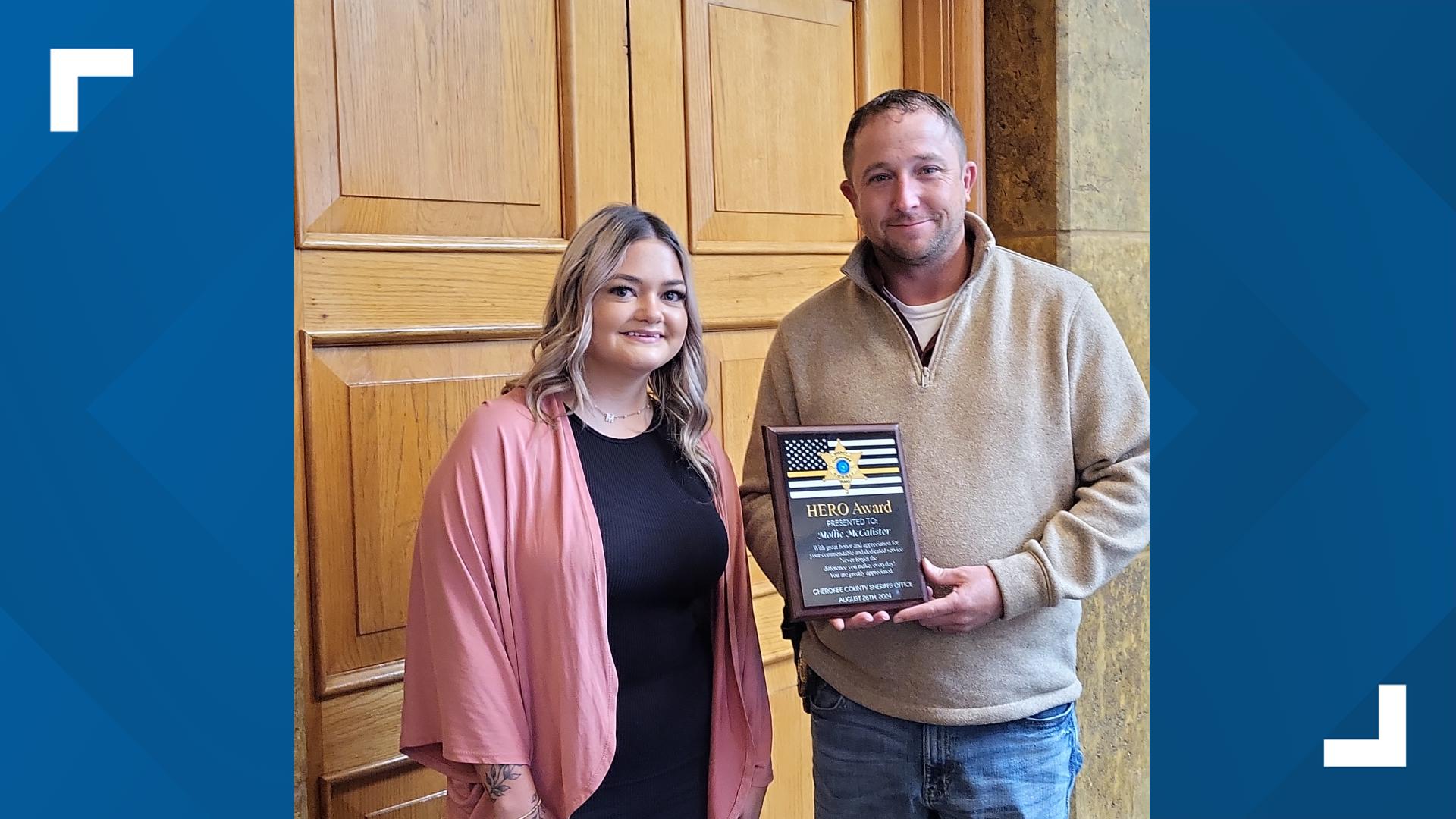 Hero Award given to Cherokee County Dispatcher | cbs19.tv