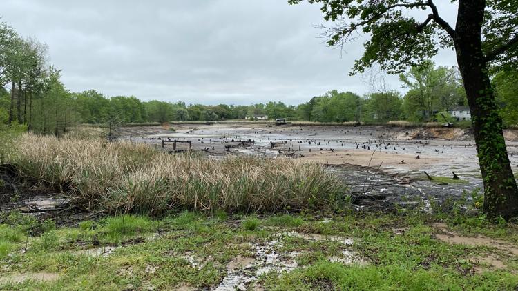 Lake Lorraine in Lindale empty following severe thunderstorms | cbs19.tv