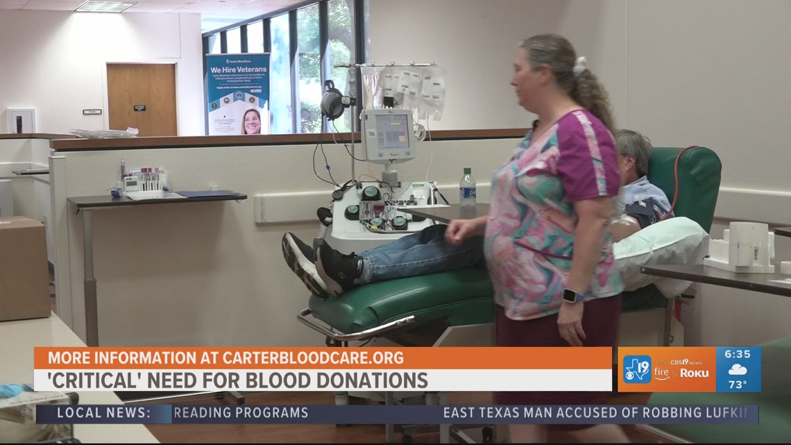 Carter BloodCare in critical need of O negative blood type after deadly ...