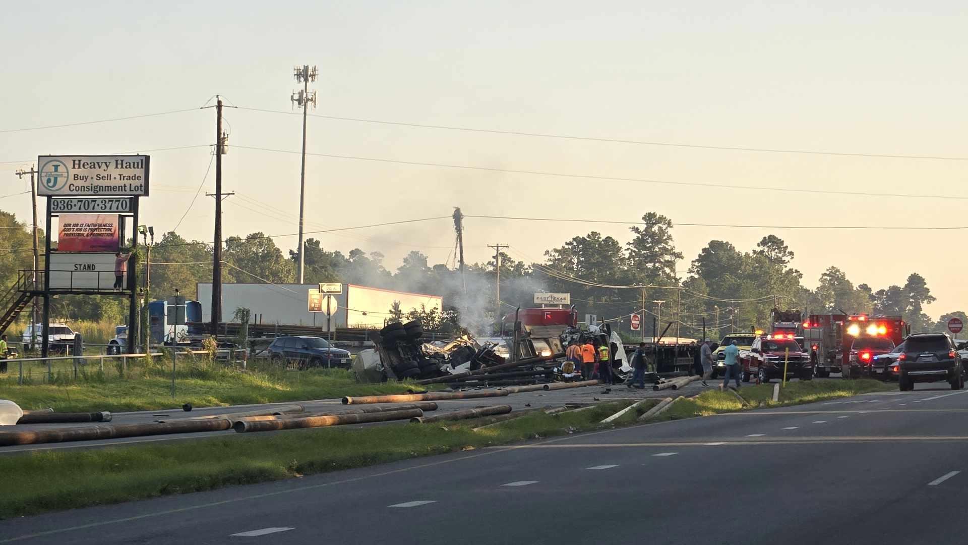 US Highway 59 reopens after crash involving three 18-wheelers in Lufkin ...