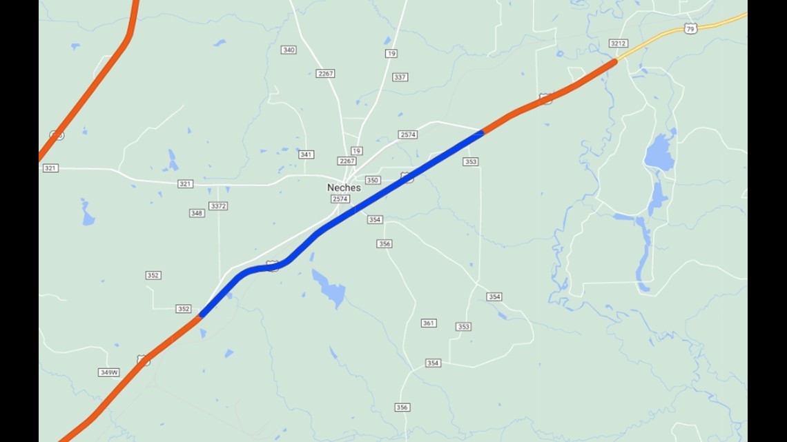 Highway 79 near Neches closed due to major crash | cbs19.tv