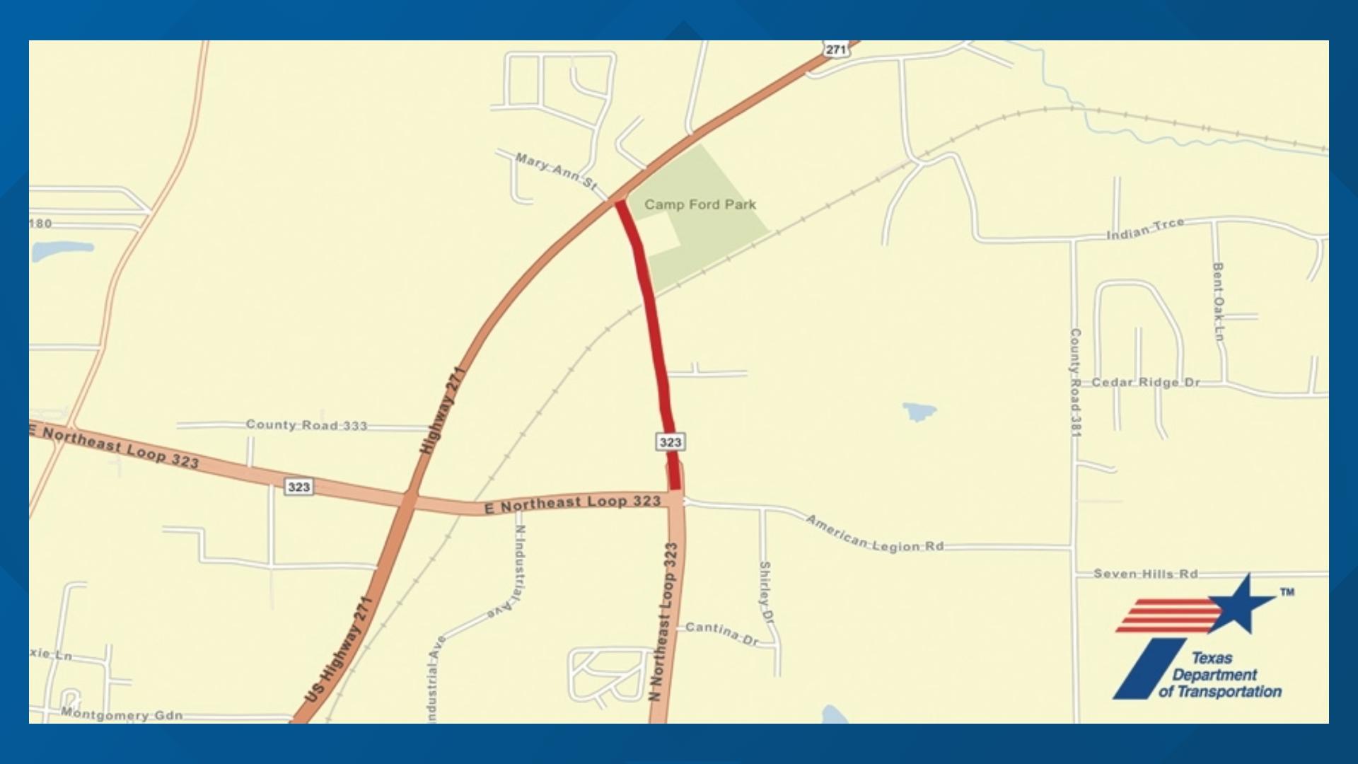 Loop 323 extension near US 271 in Tyler closed until further notice for ...